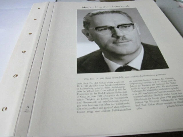 KÄRNTEN ARCHIV 4037 Univ. Prof. Dr. phil. Oskar Moser 1914-1992 EUR 5 ...
