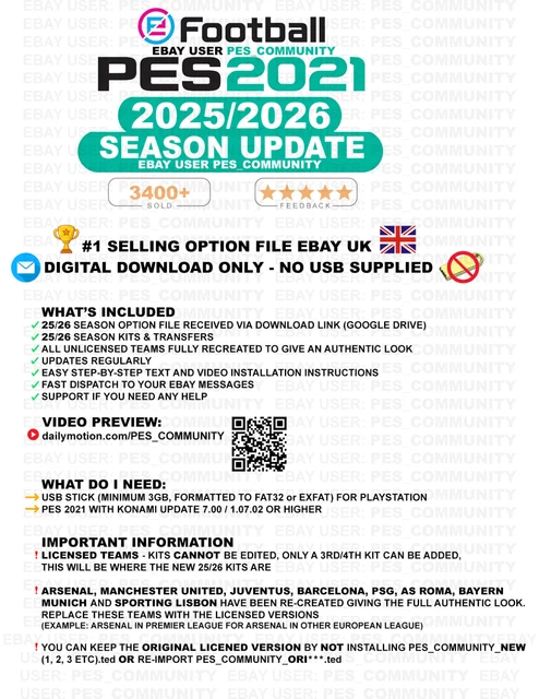 PES 2021 OPTION File Patch - *25/26 KITS & SEPTEMBER V2 2025 OUT NOW ...