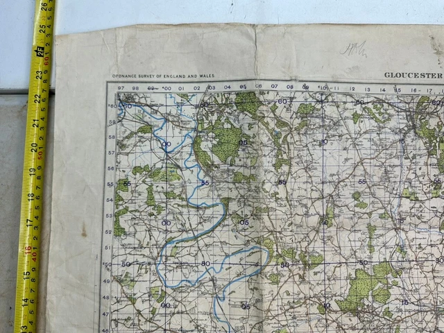 ORIGINAL WW2 BRITISH Army OS Map of England - War Office - Gloucester ...