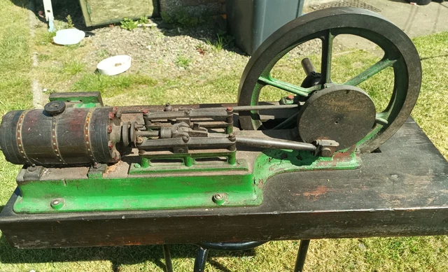 VINTAGE STATIONARY HORIZONTAL steam engine model, very old and very ...