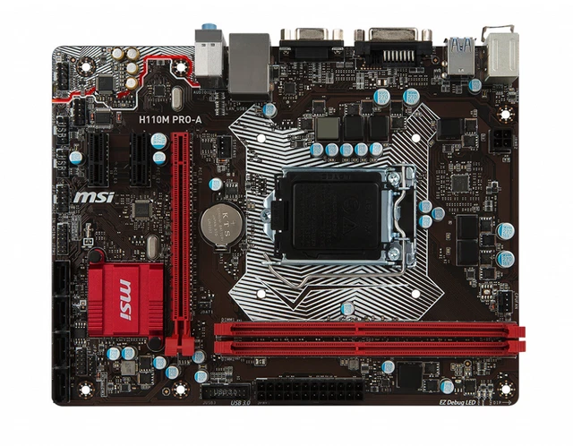 MSI H110M PRO-A Motherboard Intel H110 LGA 1151 DDR4 Micro ATX VGA Corei3/i5/i7 £107.95 ...