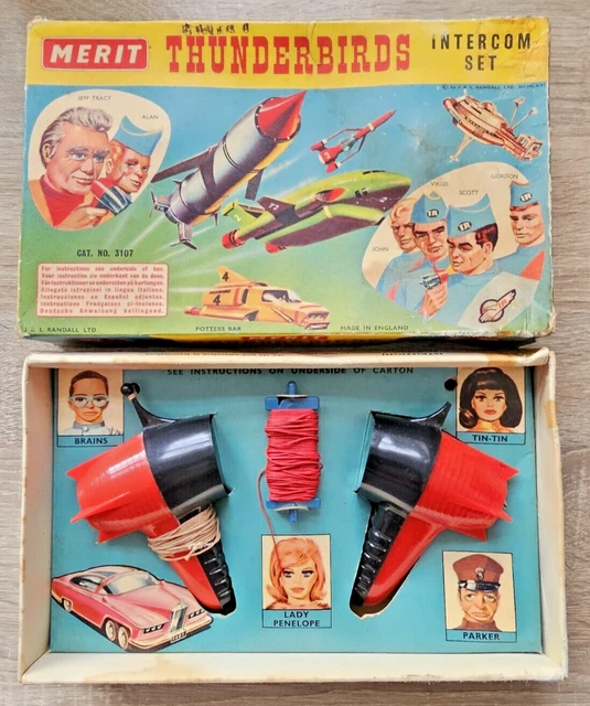 VINTAGE MERIT THUNDERBIRDS Intercom Set 1965 Gerry Anderson Boxed Toy ...