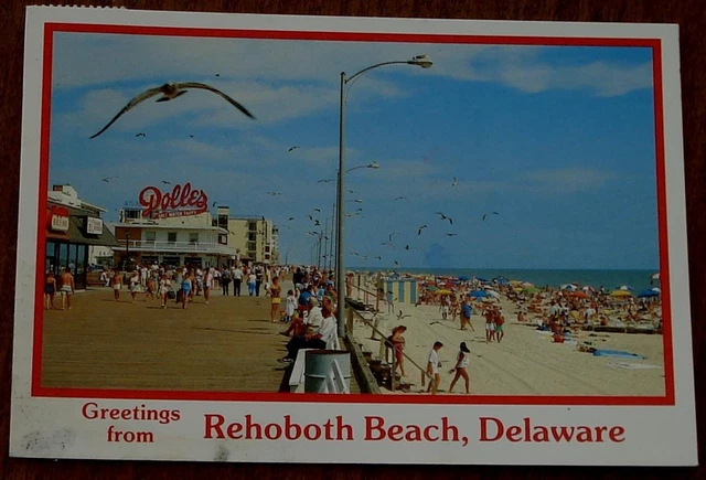 CARTE POSTALE PHOTO couleur vintage, salutations de Rehoboth Beach ...