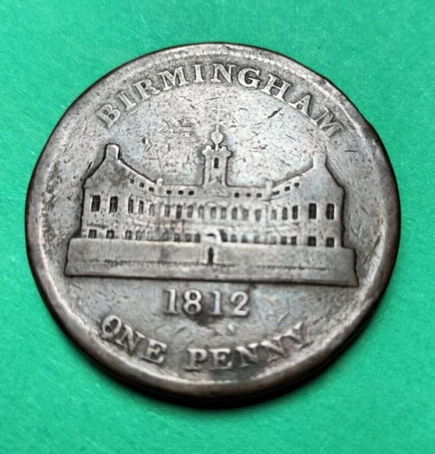 1812 COPPER BIRMINGHAM One Penny Token Payable at the Workhouse £18.12 ...