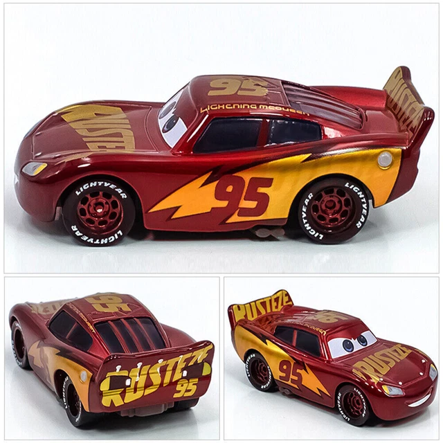 DISNEYS PIXAR CARS 3 Diecast Red & Gold Rust-eze Lightning Mcqueen 1:55 ...