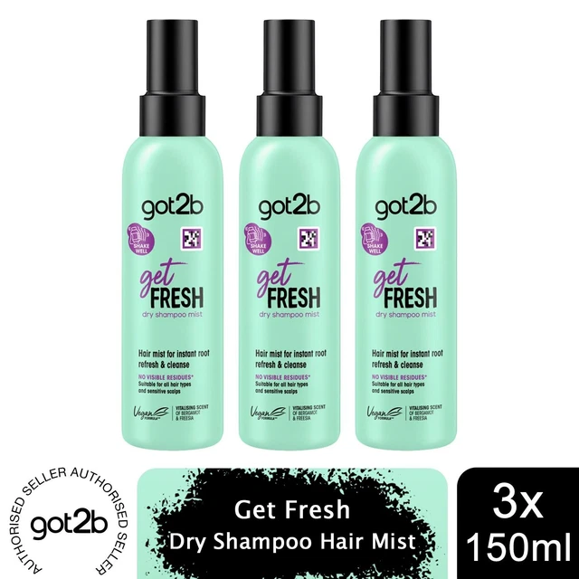 GOT2B DRY SHAMPOO get Fresh Mist 150ml Instant Freshness, 3 Pack £17.49 ...