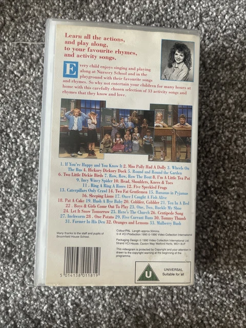 RARE - NURSERY Play Rhymes Video [VHS] with Elizabeth Watts £3.00 ...