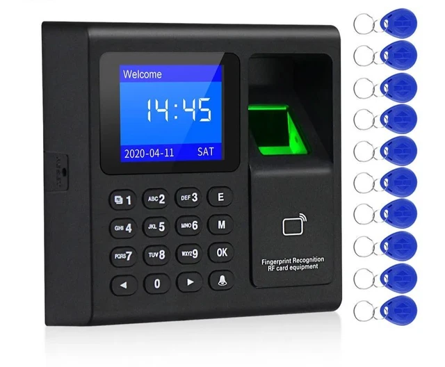 FINGERPRINT TIME CLOCK Recorder Device Biometric Employee Attendance ...