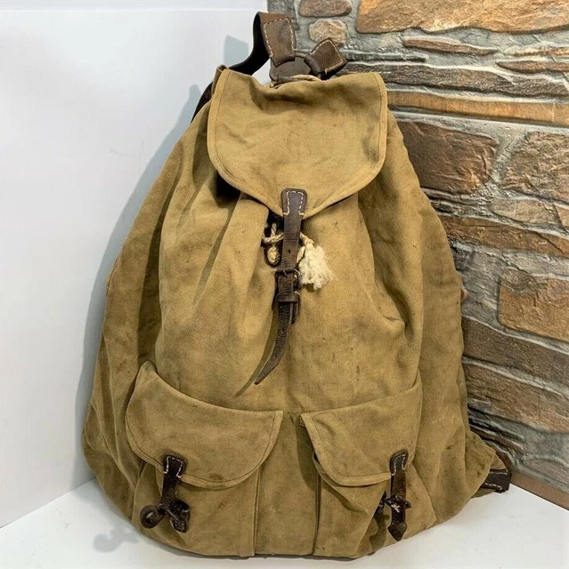 WW2 GERMAN BACKPACK Canvas Wehrmacht Tropical Rucksack Marked £128.41 ...