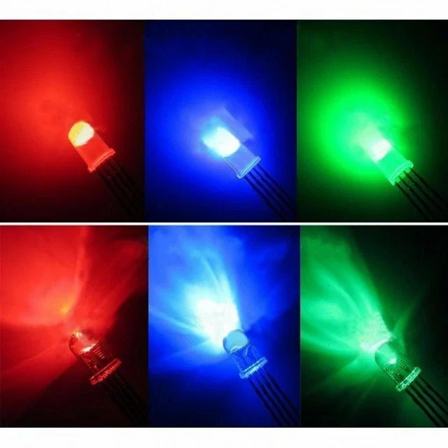 CLEAR COMMON CATHODE/ANODE Mist RGB LED 5MM Colorful Lamp Emitting ...