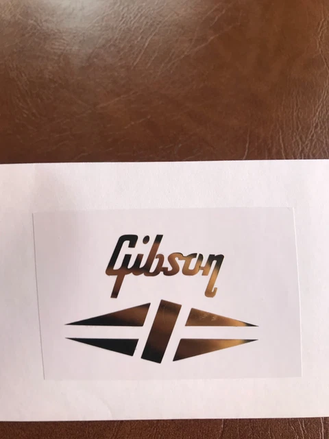 GIBSON GUITAR DECAL 3D Metal Restoration Sticker Decal Head stock Logo ...