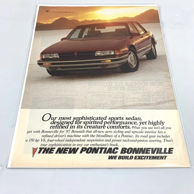 VINTAGE PRINT AD 1987 Pontiac Bonneville Genuine Magazine Advertisement ...