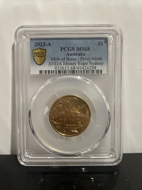 2023 ONE DOLLAR $1 Mob Of Roos Privy Mark ANDA Money Coin PCGS MS68 A Mark $3.00 - PicClick AU
