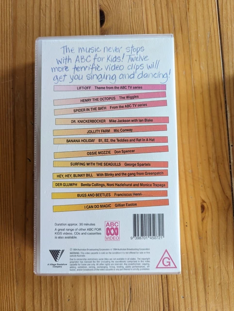 ABC FOR KIDS VHS Live Concert SHOWTIME 1998 Australia TV Video $9.00 ...