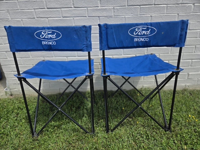 EXTREMELY RARE VINTAGE Ford Bronco Camping Tailgating Folding Chairs ...
