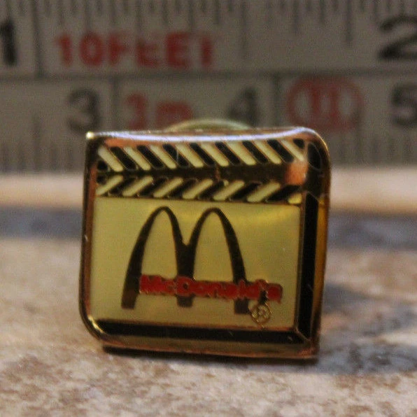 MCDONALDS MOVIE FILM Set Clacker Board Employee Collectible Pinback Pin ...