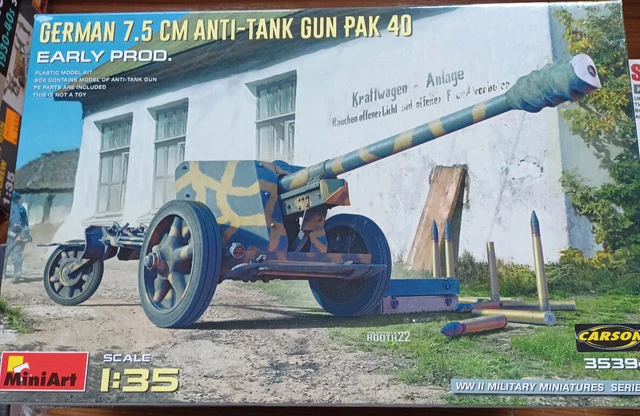 1:35 GERMAN 7,5CM Anti-Tank Gun Pak 40 Miniart 35394 EUR 23,90 ...
