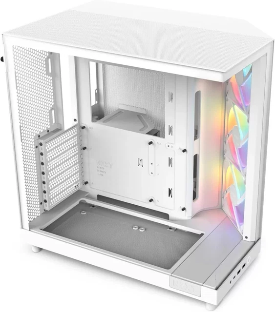 NZXT H6 FLOW RGB Mid Tower PC Case White 3x120mm Fans, ATX Compatible £ ...