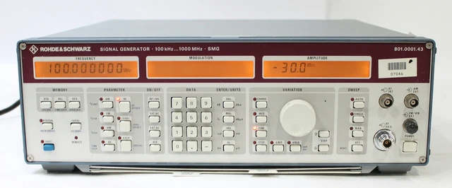 ROHDE & SCHWARZ SMG 100 kHz 1000 MHz RF Signal Generator 801.0001.43 ...