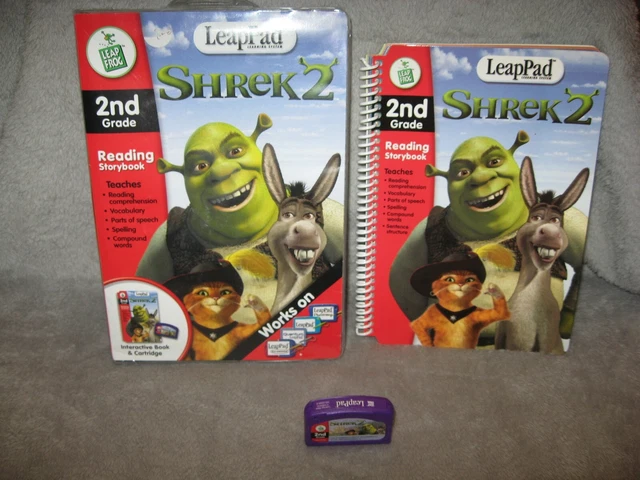 LEAPPAD ~ GRADE 2 ~ Dreamworks Shrek 2 Book, Cartridge + Case 2210A $18 ...
