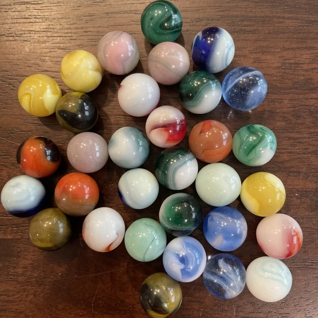 BAG OF 32 Vintage Toy Marbles Swirl Assorted Colors Retro $30.34 ...