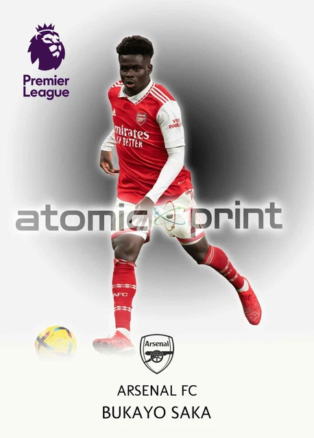 BUKAYO SAKA, ARSENAL Fc. White Card, 2022/2023 Custom Football Card ...