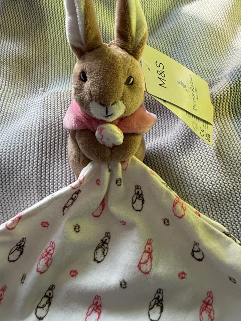 M&S PINK PETER Rabbit Comforter Flopsy Bunny Soother Beatrix Potter ...