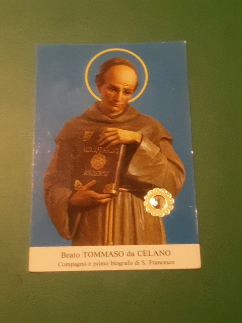 SANTINO HOLY CARD Reliquia Relic Beato Tommaso Da Celano.....bello! EUR ...