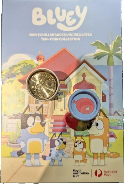 2024 BLUEY 10 Coin Tube and Collectable Folder Set $49.00 - PicClick AU