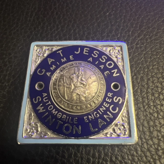 VINTAGE GAT JESSON Garage Car Dash Badge ~ Swinton Lancs Plaque Car ...
