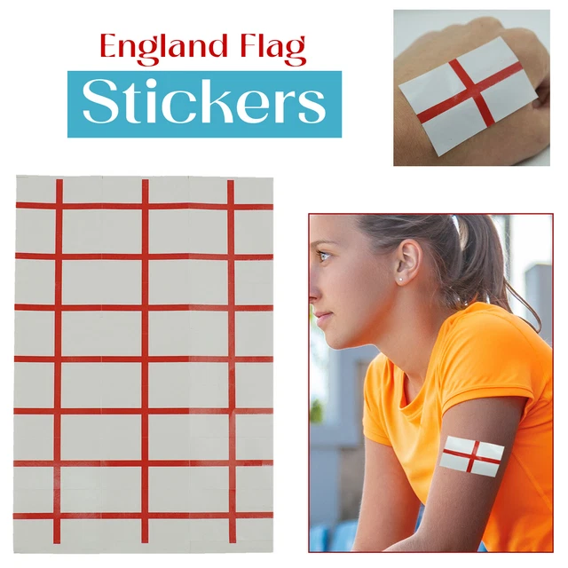 ST GEORGE CROSS Labels Euro 2024 England Flag Stickers English Party ...