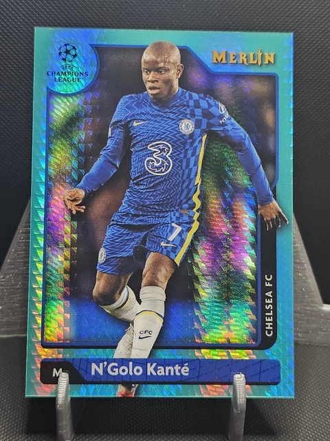 2021-22 TOPPS MERLIN Chrome UEFA Aqua Prism Refractor N'Golo Kante #93 ...