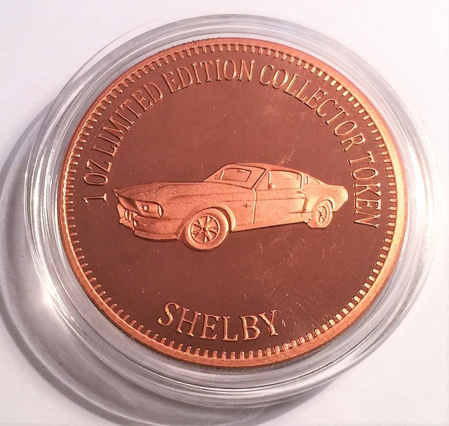 NEW 2018 &FORD SHELBY" M/Car Series "1" 1 0z 999 Solid Copper Bullion ...