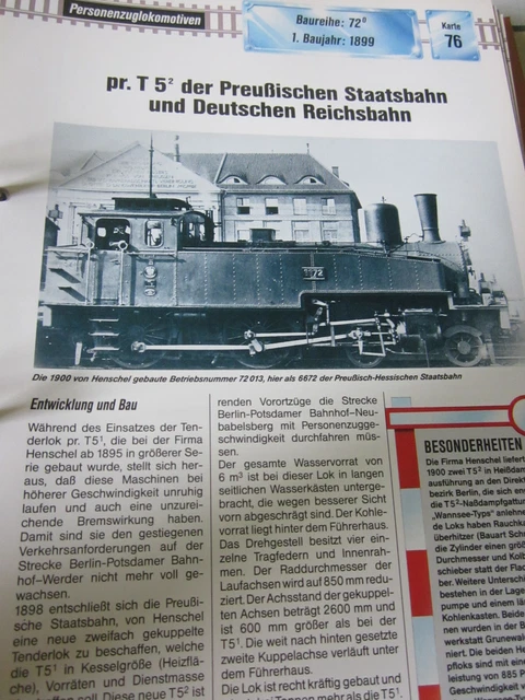 BAHN LOKAUFRISSE DAMPF Personenzug 76 pr. T 5² KPEV 1899 EUR 4,02 ...