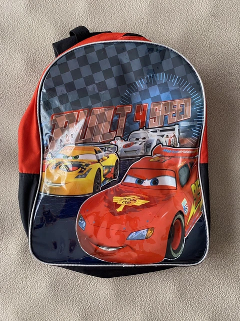 DISNEY PIXAR CARS Built 4 Speed Lightning McQueen Backpack 10.5 -Rare £ ...