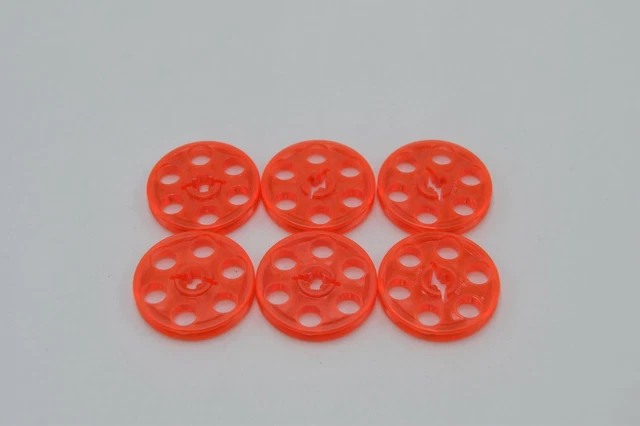 LEGO 6 X Riemenscheibe Trans-Neon Orange Technic Wedge Belt Wheel ...