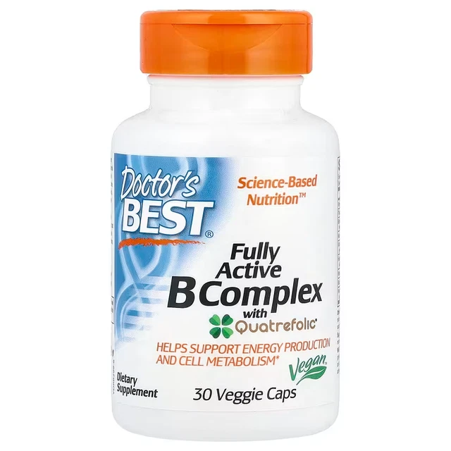 DOCTOR'S BEST FULLY Active B-Complex with Quatrefolic - 30 vcaps £18.59 ...