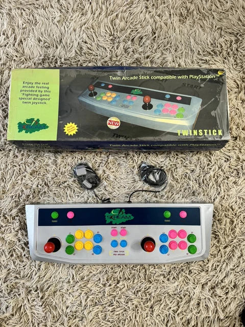 SKREAM 2 PLAYER Twin Arcade Stick Twinstick Joystick Playstation 1 PS1 ...