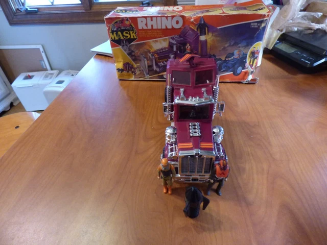 MASK KENNER RHINO komplett mit Box, Trakker, Sato, Raketenfunktionen ...