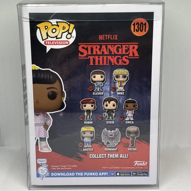 FUNKO POP TV Stranger Things Erica Figure #1301 + POP Protector £15.03 ...