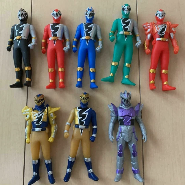 POWER RANGERS DINO Fury Ryusoulger Soft Vinyl Figure 8p Set PVC BANDAI ...