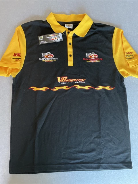 GULF WESTERN OIL V8 Supercar Hot Laps Mens Polo Sz L $19.99 - PicClick AU
