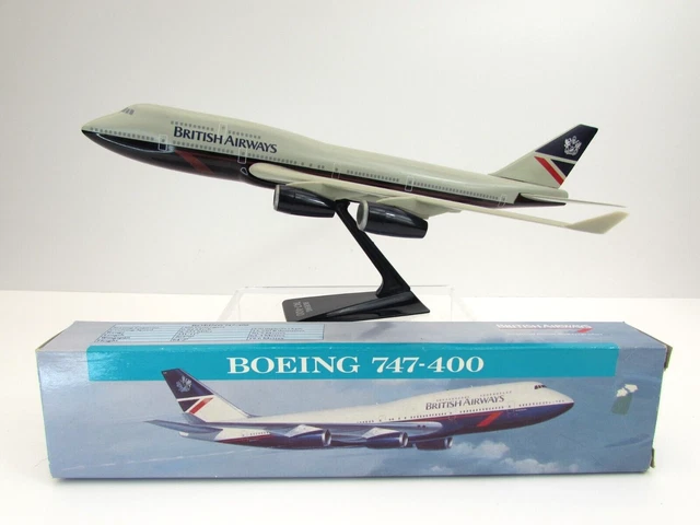 BRITISH AIRWAYS BOEING 747-400 Push-fit Model Aircraft with Stand and ...