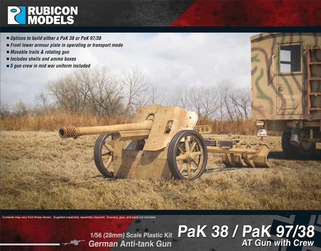 RUBICON MODELS PAK 38 / PaK 97/38 AT Gun with Crew 1/56 28mm German ...
