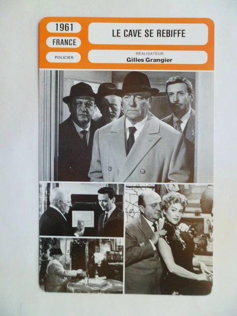 CARTE FICHE CINEMA 1961 LE CAVE SE REBIFFE Jean Gabin Maurice Biraud ...