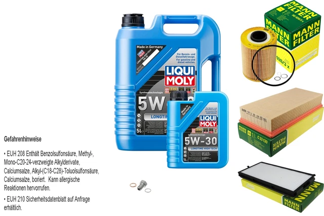 MANN INSPECTION SET 6 LIQUI MOLY Longue Date High Technologie 5W-30 pour BMW EUR 145,47 ...