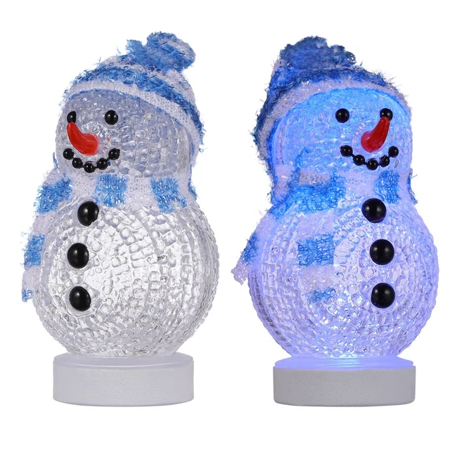 2 PCS HOME Decor Christmas Desktop Snowman Lamp Night Light Lights £11. ...