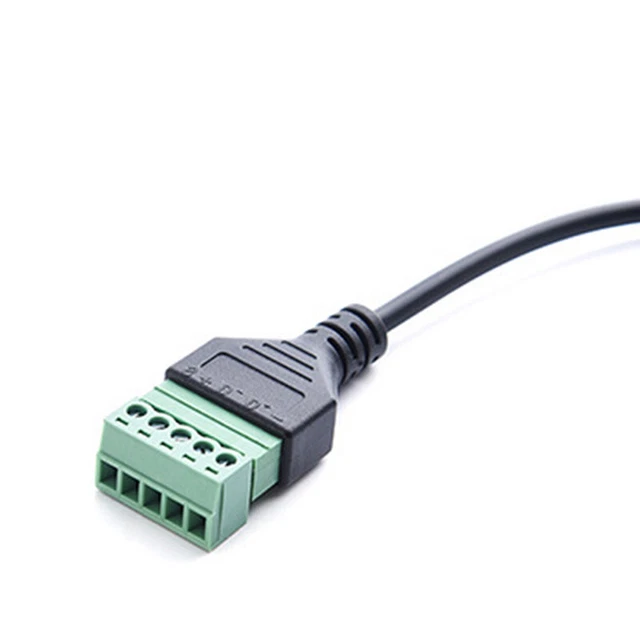 USB MALE/FEMALE TO 5 Pin Screw Connector Terminal Plug Adapter Cable M ...