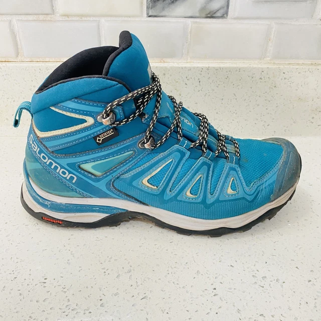 SALOMON HIKING BOOTS Blu Gore-Tex 398686 US Size 7.5 Nice Condition £38 ...