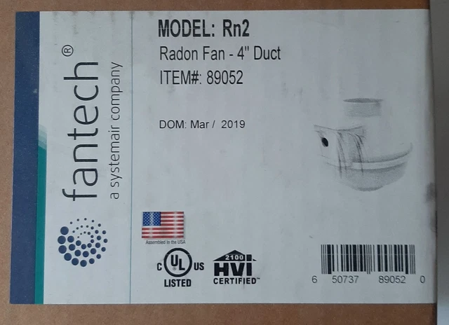 FANTECH RN2 4& Radon fan $49.99 - PicClick CA